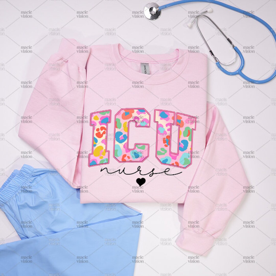 Retro Pink ICU Nurse PRINTED Shirt, Intensive Care Unit Nurse Shirt ...