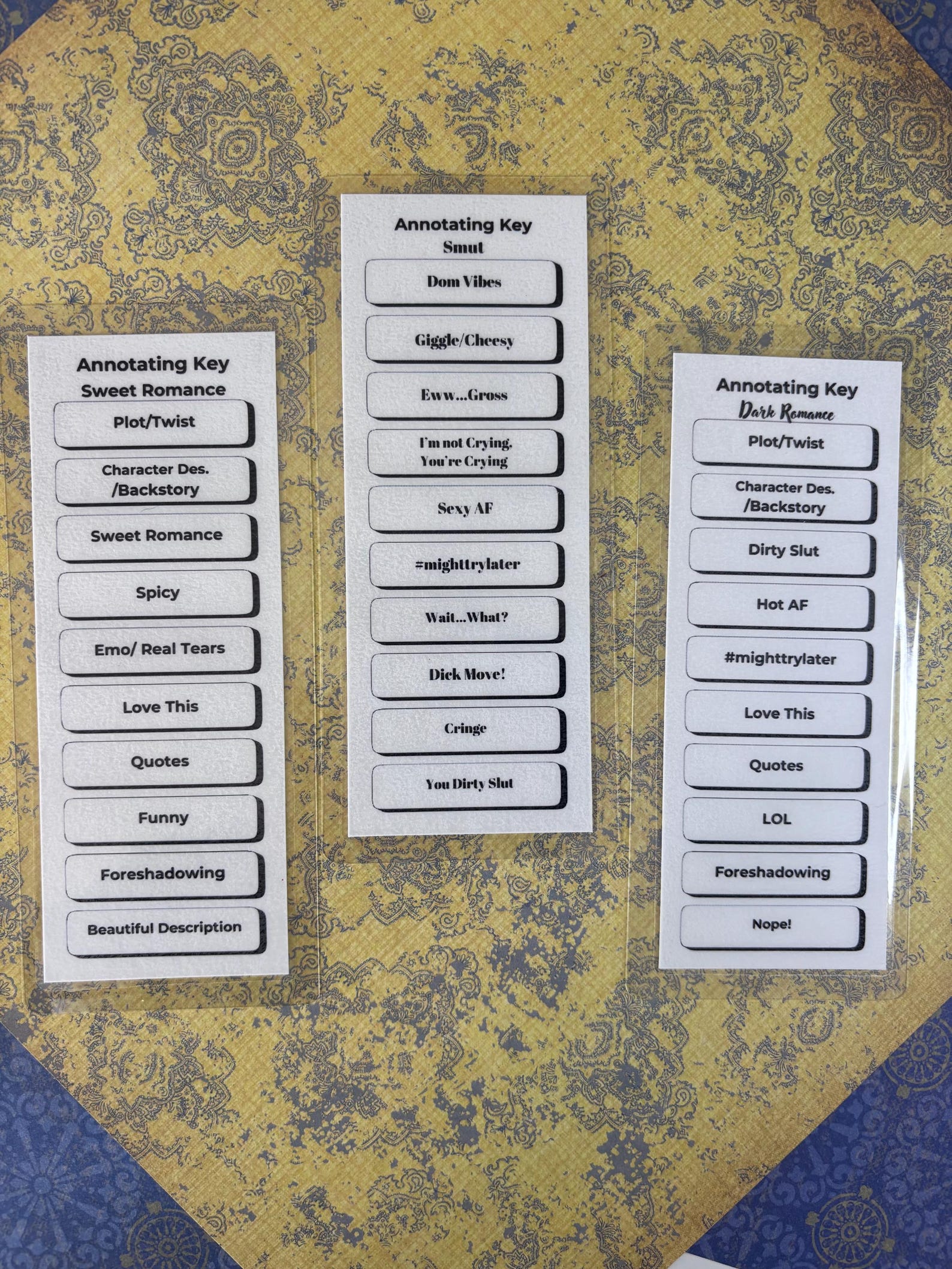 Romance Annotation Key by Genres. Sweet Romance-dark Romance-fantasy ...