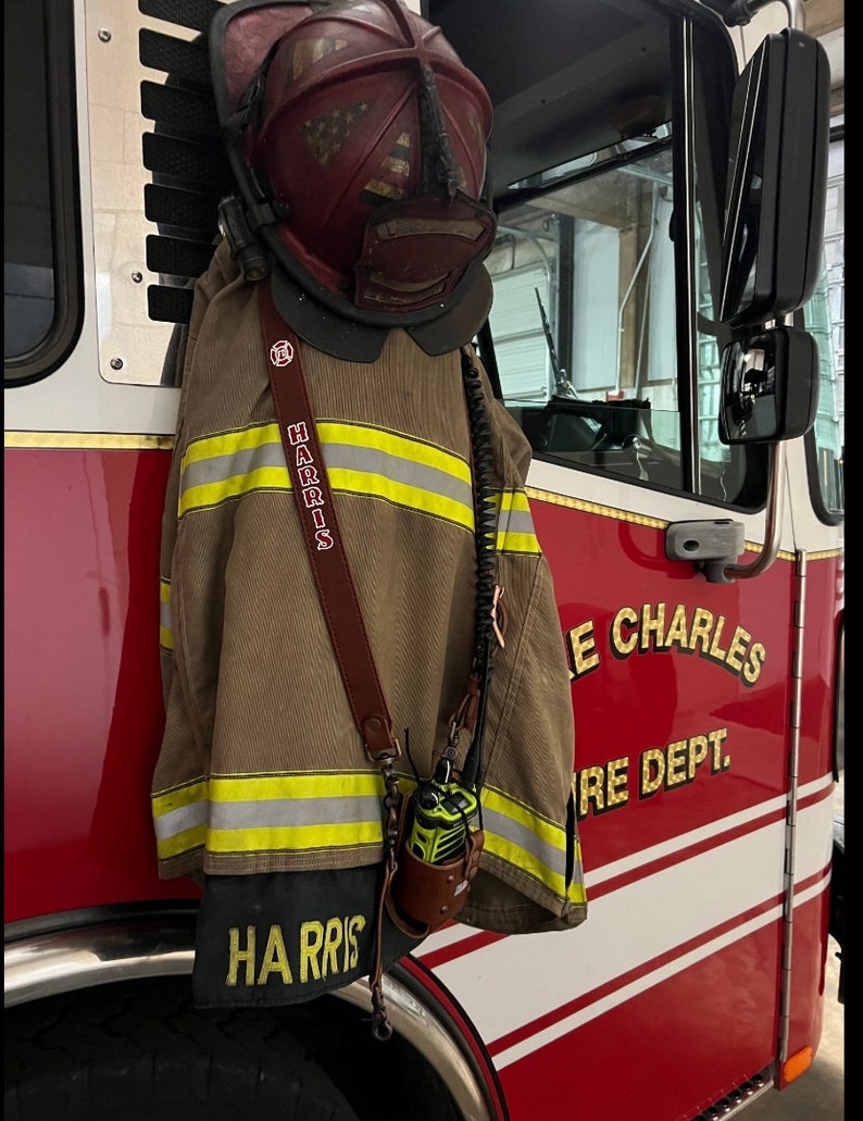Custom Leather Firefighter Radio Strap - Etsy