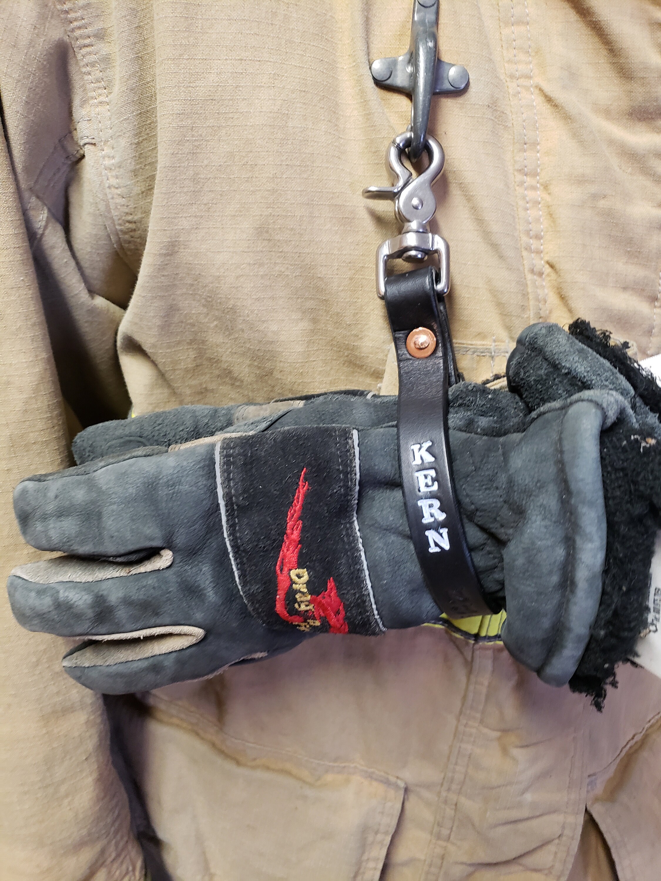 Custom Firefighter Leather Glove Stap - Etsy