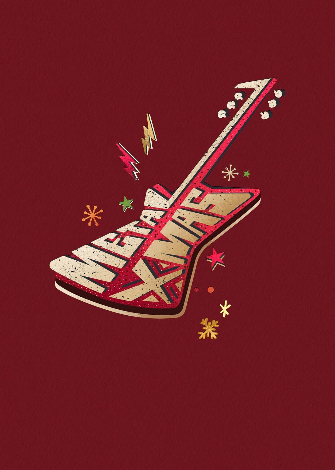 Rock N Roll Xmas Pop up Card, 3D Cards, Christmas Card, Greeting Cards ...