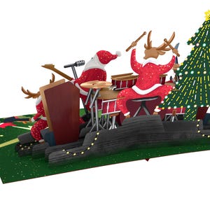 Rock N Roll Xmas Pop up Card, 3D Cards, Christmas Card, Greeting Cards ...