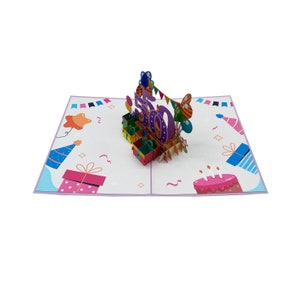 Happy Birthday Age Number Pop up Card, 3D Cards, Christmas Card ...