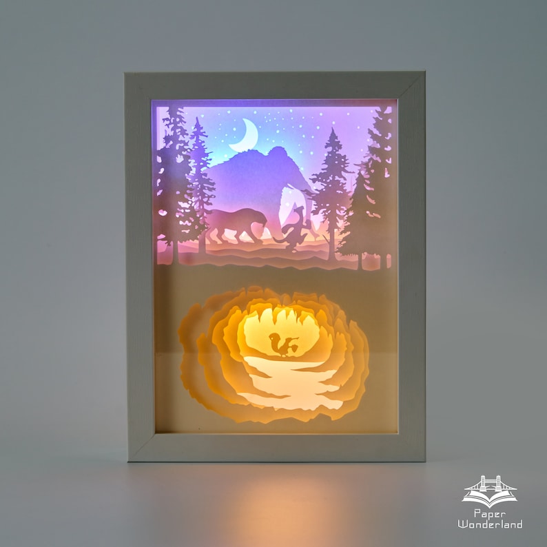 Papercut Light Box Paper Carving Light Box Night Light 3d Led Light Box ...