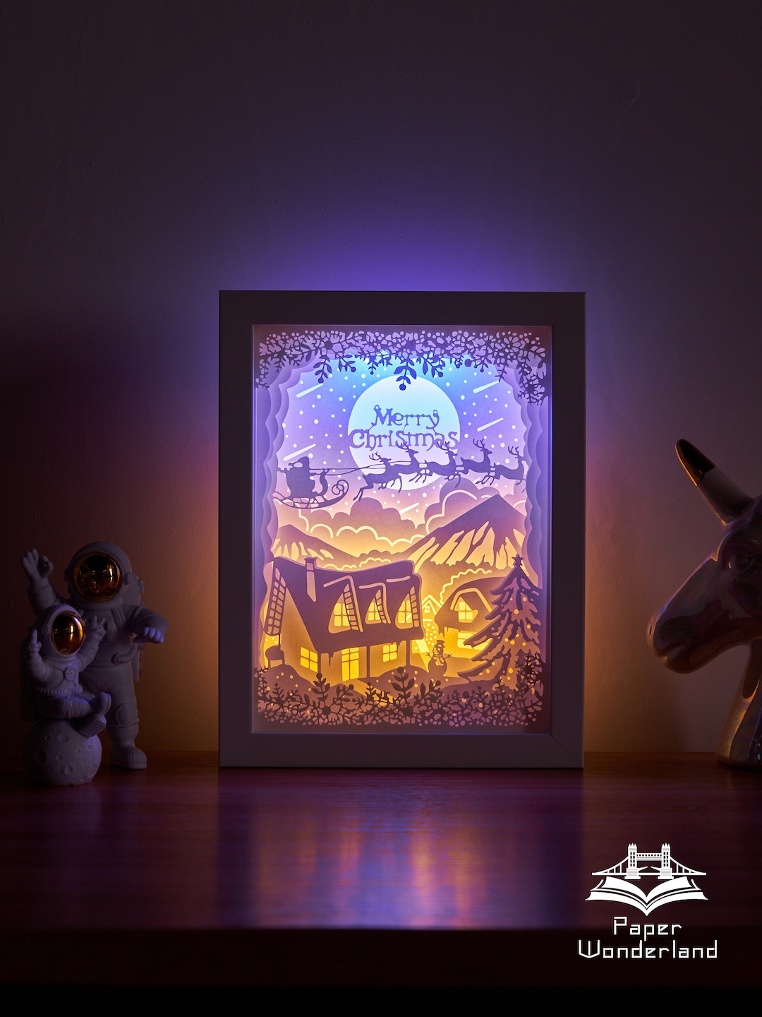 Christmas Papercut Light Box – 3D Shadow Box Night Light - Etsy