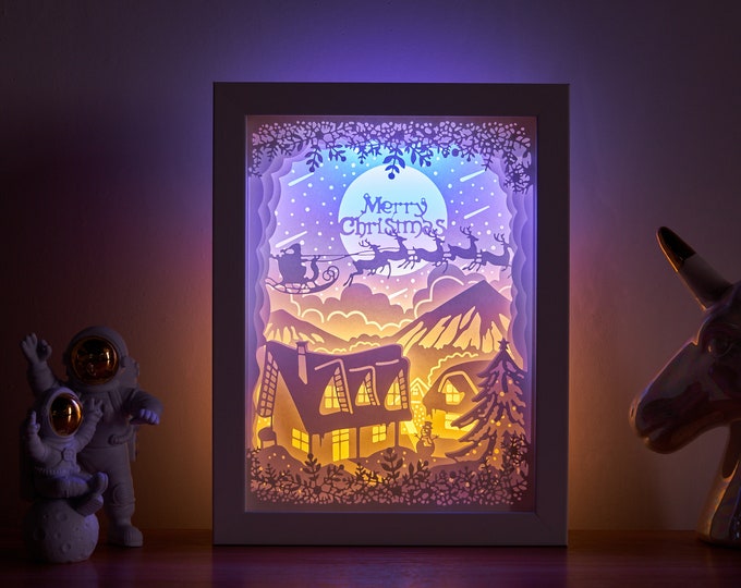 3D Paper Art Light Box, Night Light, Lighted Holiday Home Décor, LED - Etsy