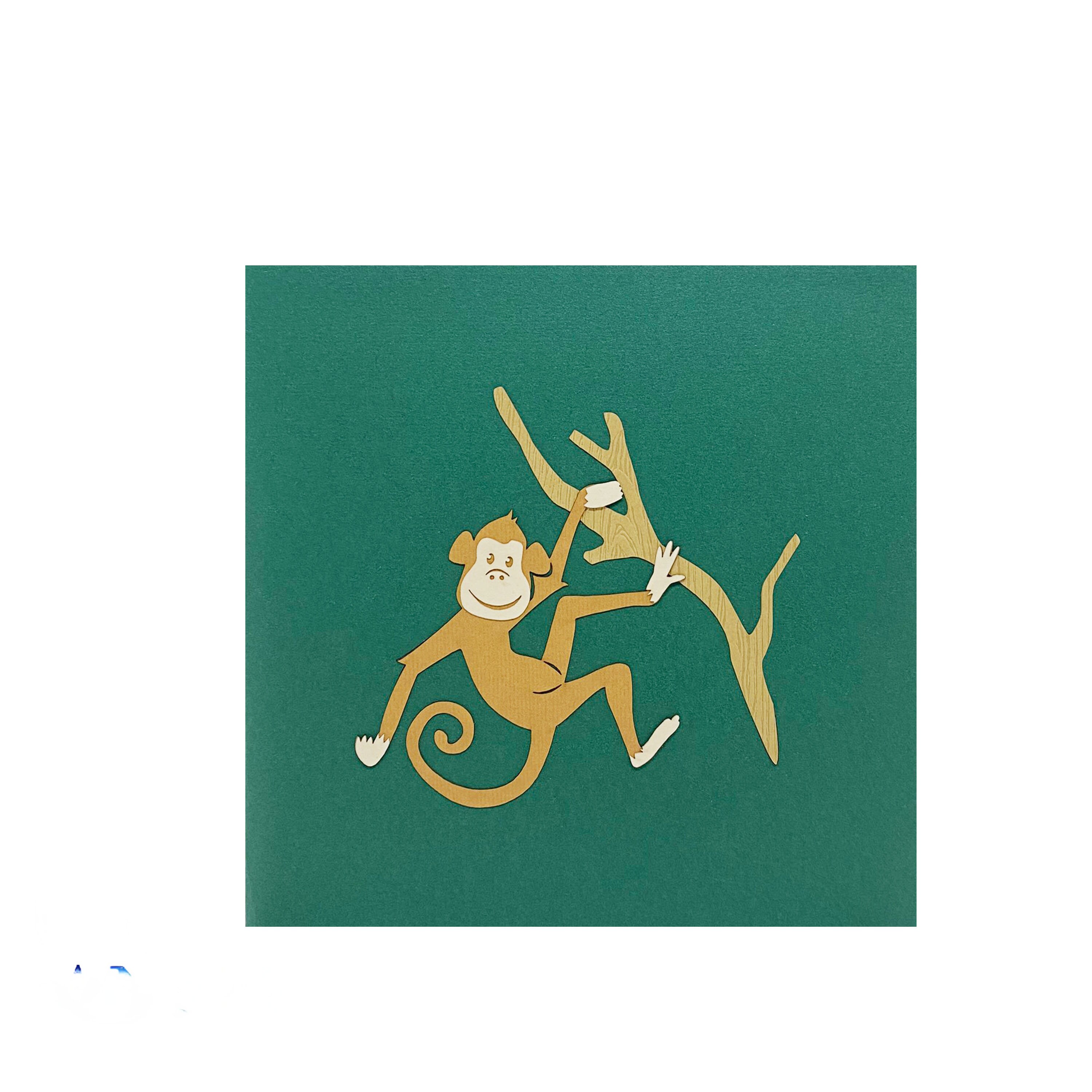 Monkey Pop up Card, 3D Cards, Christmas Card, Greeting Cards,happy ...