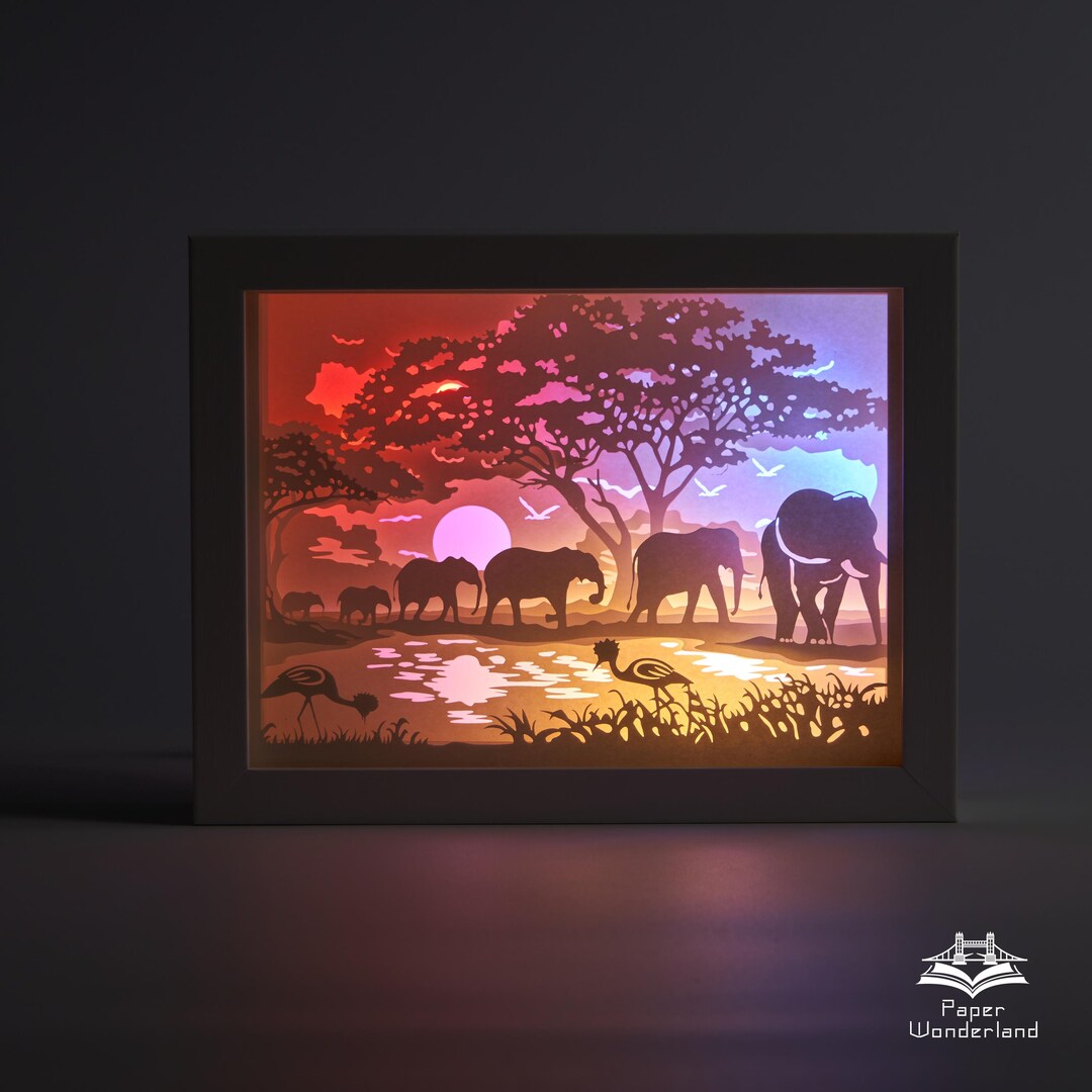 Papercut Light Box Paper Carving Light Box Night Light 3d Led Light Box ...