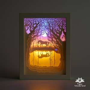 Papercut Light Box Paper Carving Light Box Night Light 3d Led Light Box ...