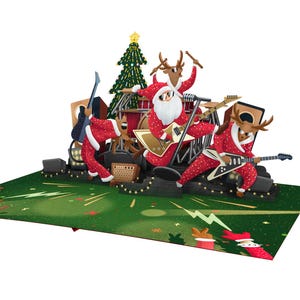 Rock N Roll Xmas Pop up Card, 3D Cards, Christmas Card, Greeting Cards ...