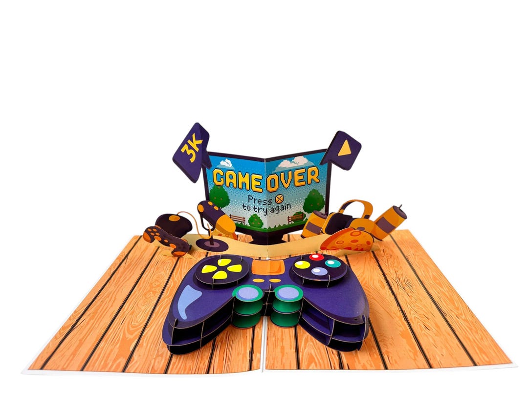 3D Game Controller Pop up Card: Handmade Papercraft Gift - Etsy
