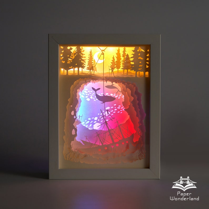Papercut Light Box Paper Carving Light Box Night Light 3d Led - Etsy