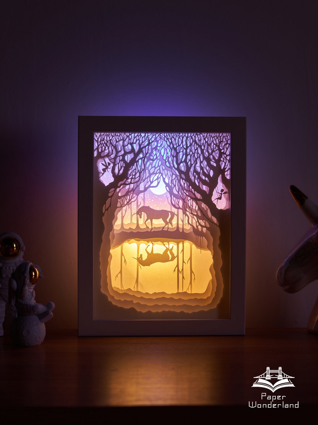 Papercut Light Box Paper Carving Light Box Night Light 3d Led Light Box ...