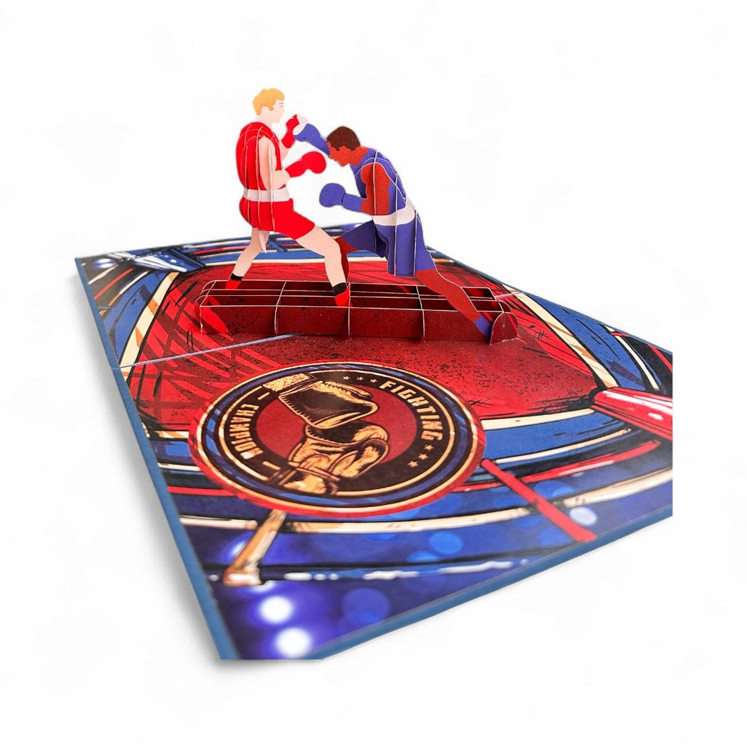 Boxing Pop up Card: 3D Paper Craft Gift (15x20cm) - Etsy