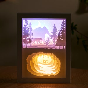 Papercut Light Box Paper Carving Light Box Night Light 3d Led Light Box ...