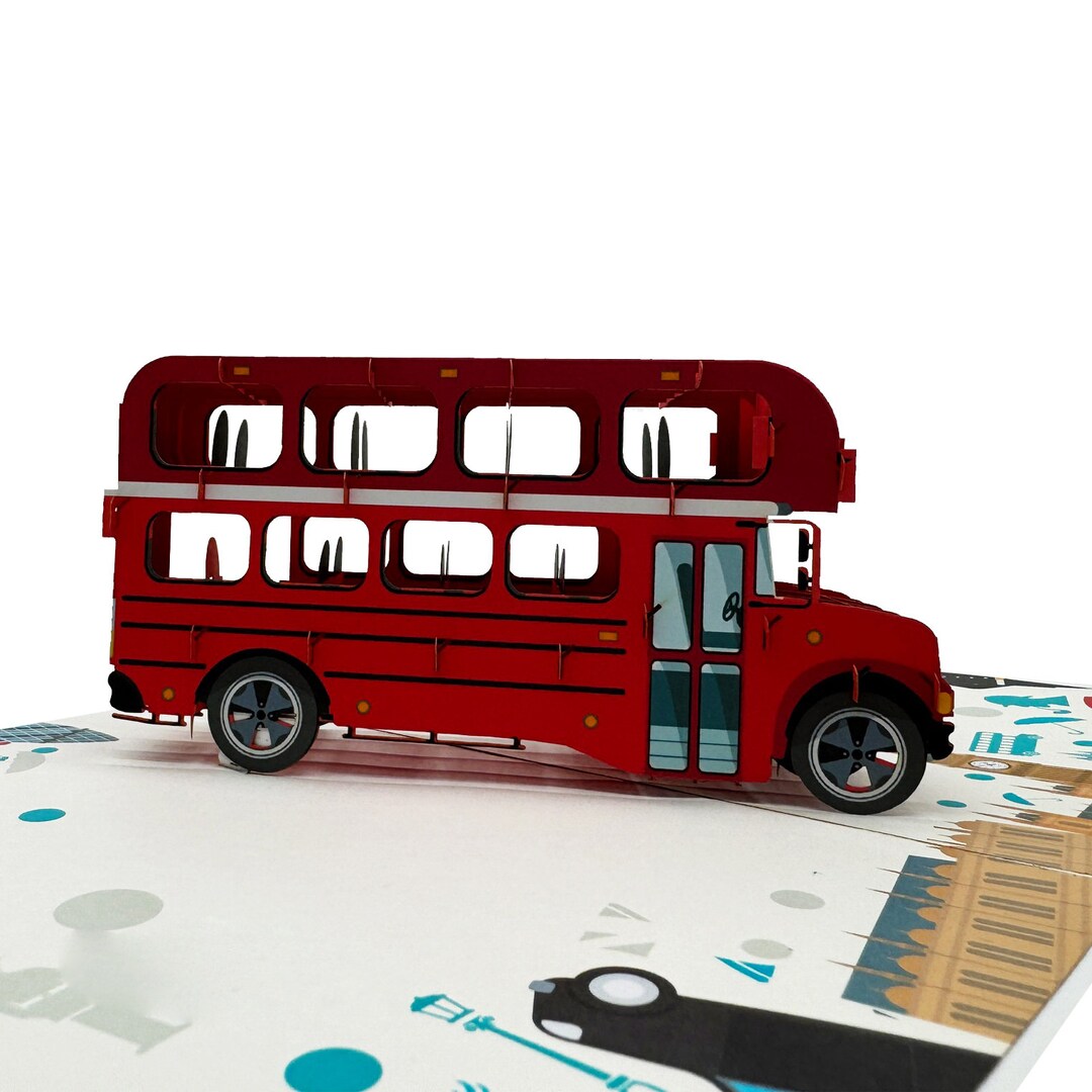 London Bus Pop up Card, 3D Cards, Birthday Card, Greeting Cards,happy ...