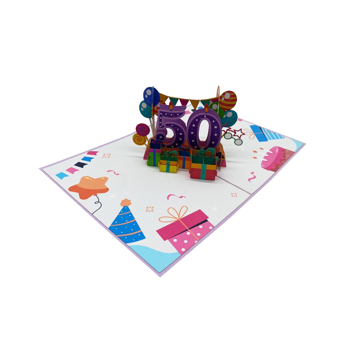 Happy Birthday Age Number Pop up Card, 3D Cards, Christmas Card ...