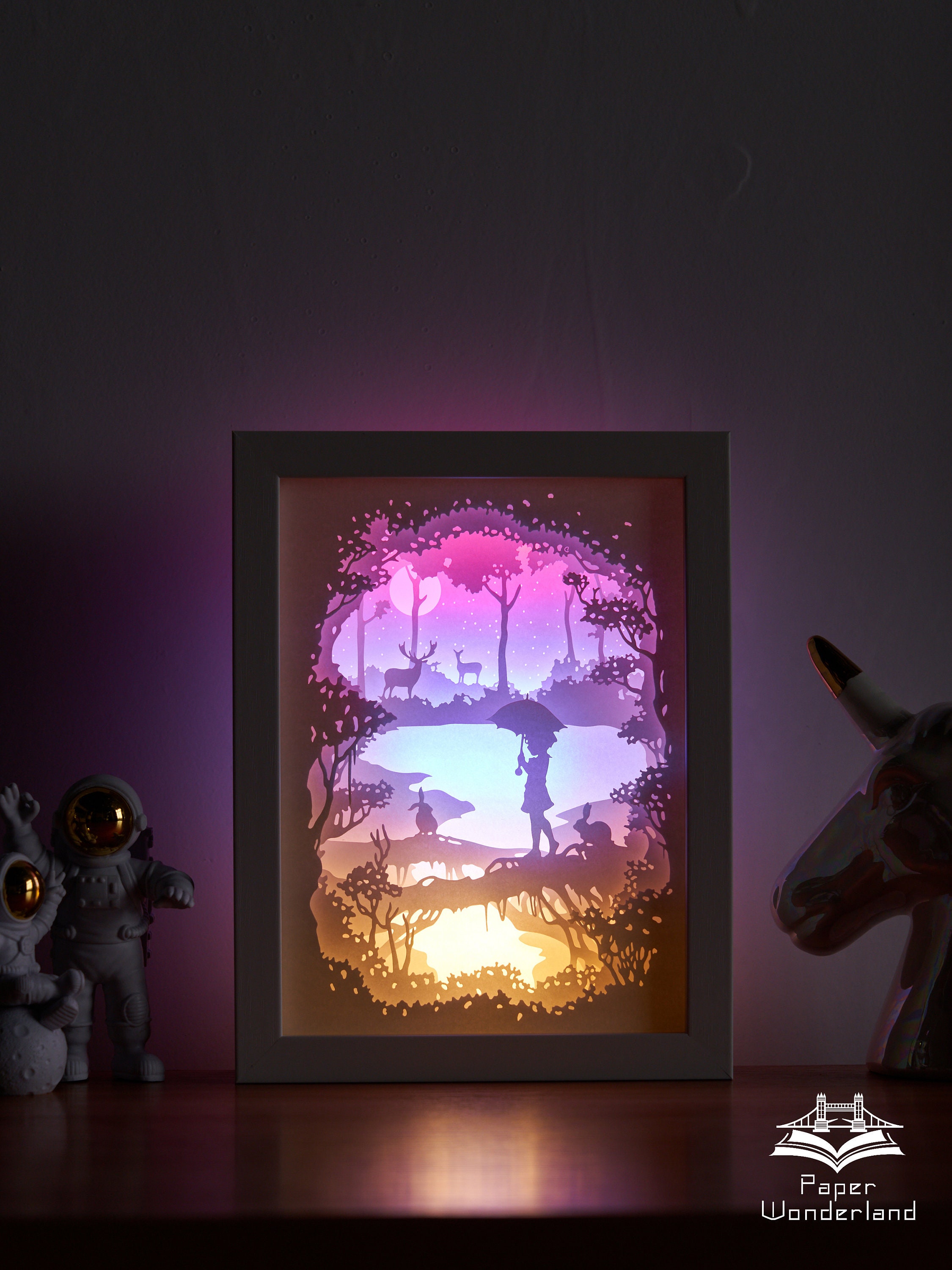 Papercut Light Box Paper Carving Light Box Night Light 3d Led Light Box ...