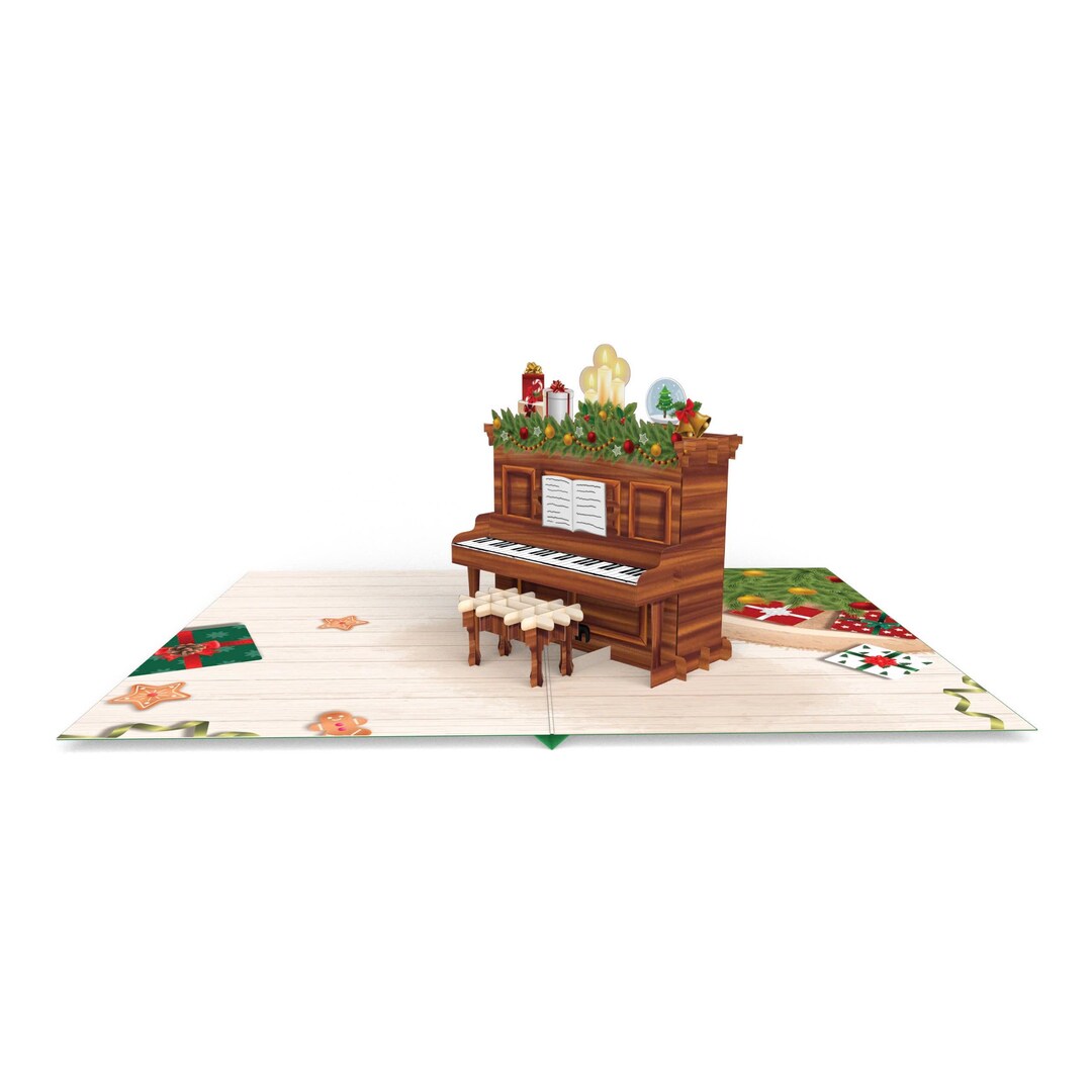 Xmas Piano Pop up Card, 3D Cards, Christmas Card, Greeting Cards,happy ...
