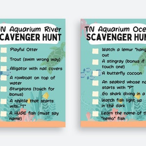 TN Aquarium Scavenger Hunt for Kids - Etsy