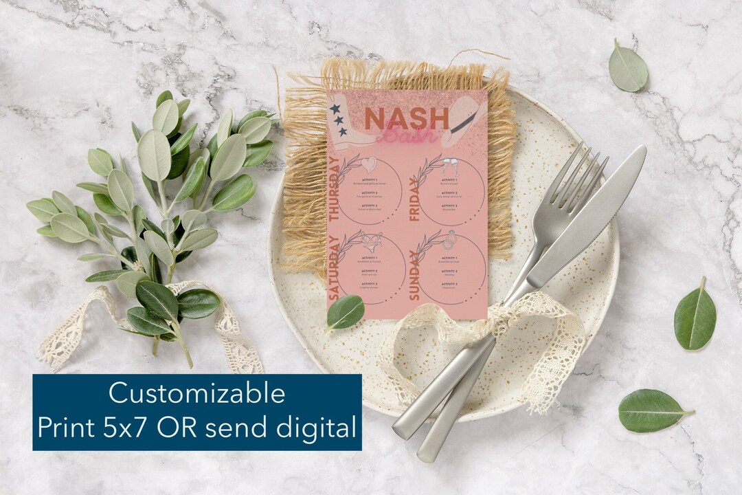 Nash Bash Itinerary - Etsy