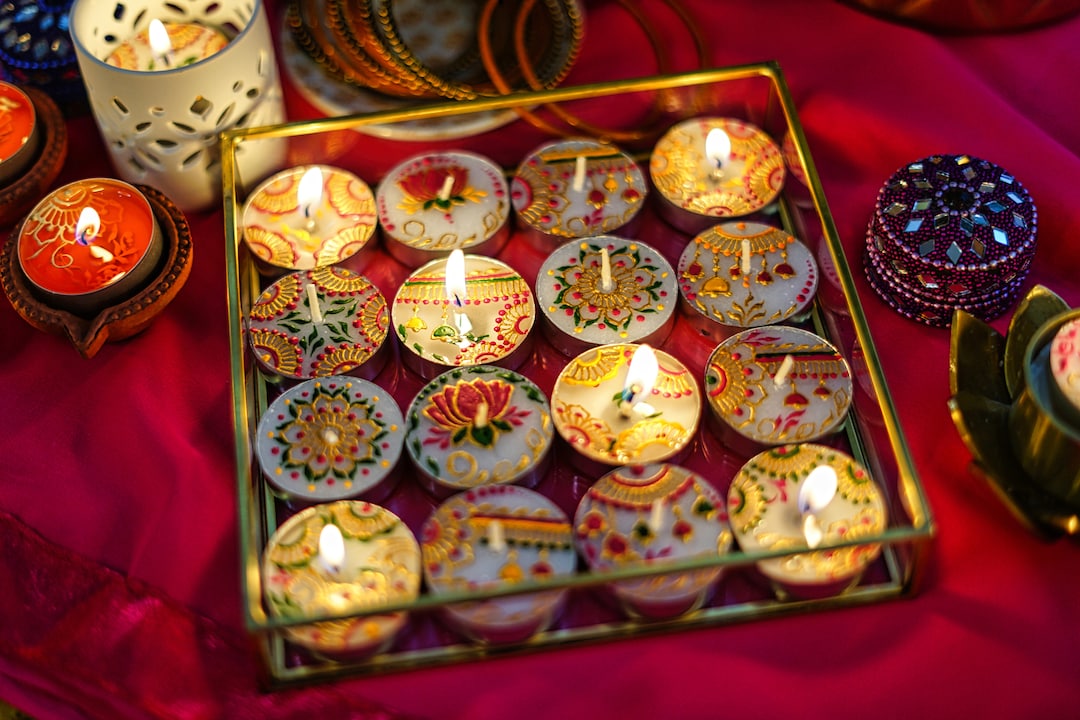 Handpainted Diwali Tealight Candles/wedding Favours - Etsy