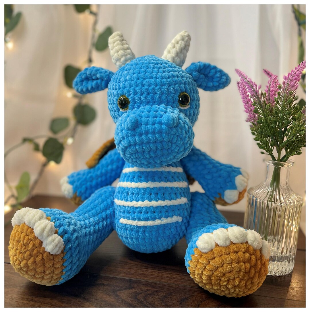 Handmade Crochet Giant Cuddly Crochet Dragon Crochet Plushy Amigurumi ...