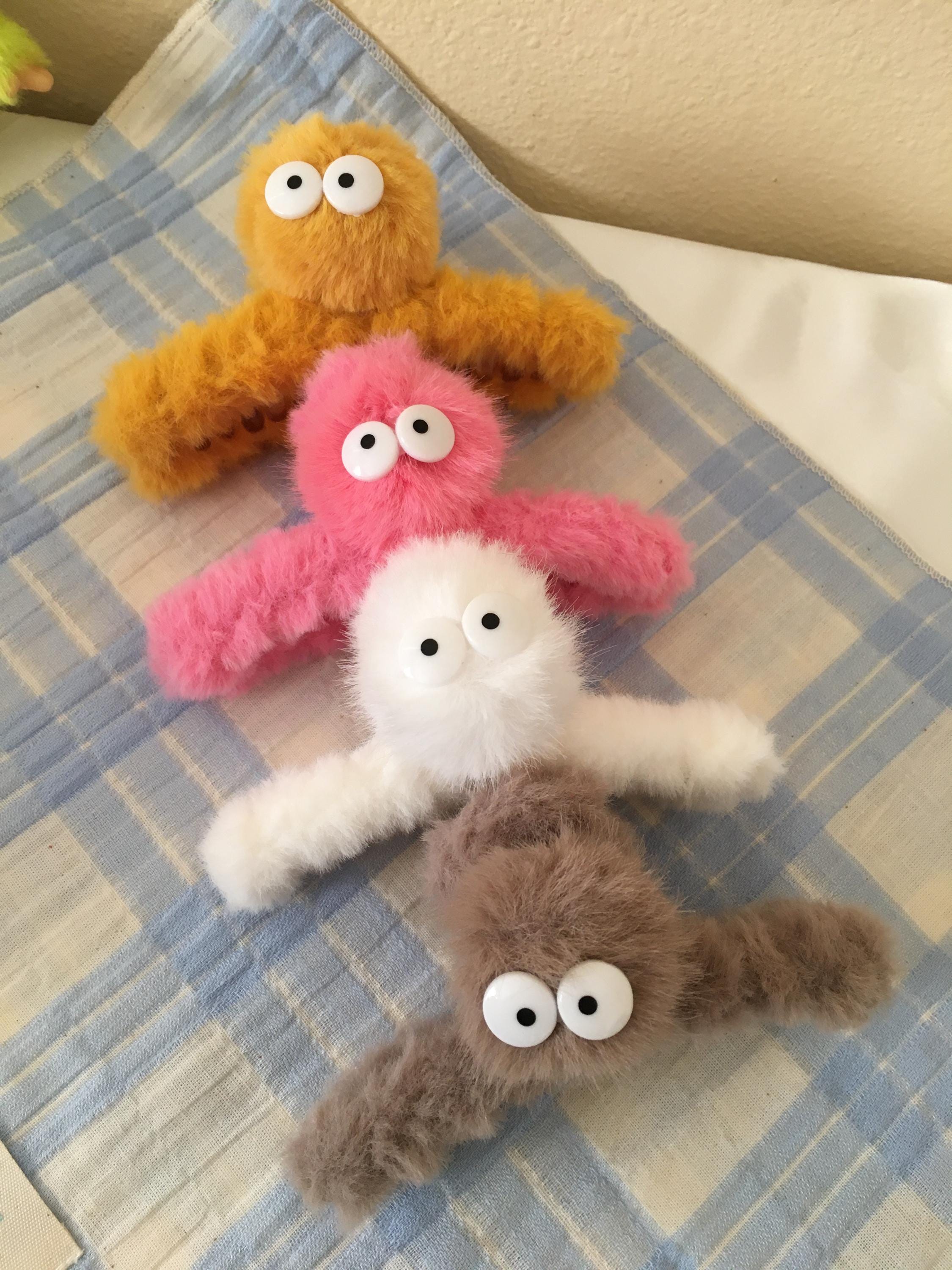 Super Cute Soft Fuzzy Claw Clip 4 Colors/ Hair Claw Clips/ Fluffy Hair ...
