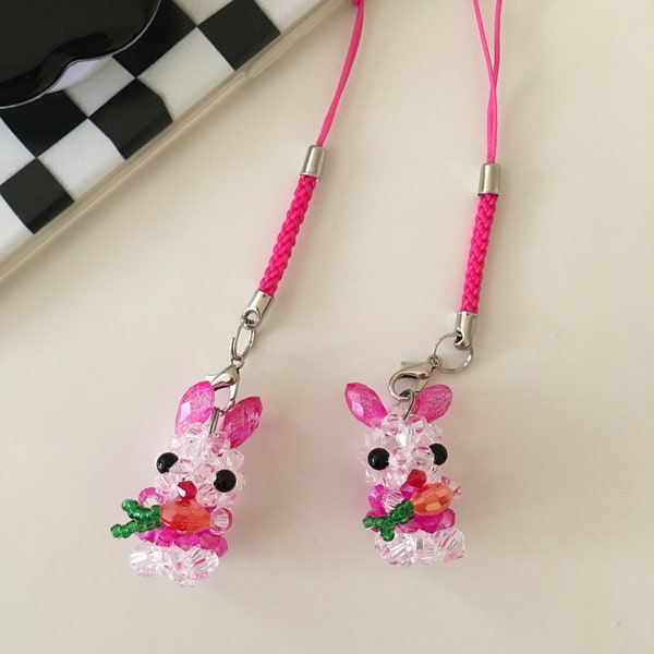 Rabbit Phone Charm - Etsy