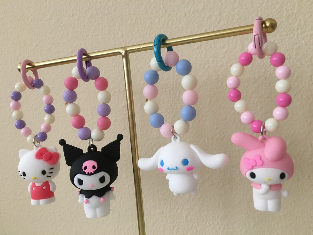 Super Cute Sanrio Beaded Phone Charm Straps/ Cartoon Phone Charm/ Hello ...