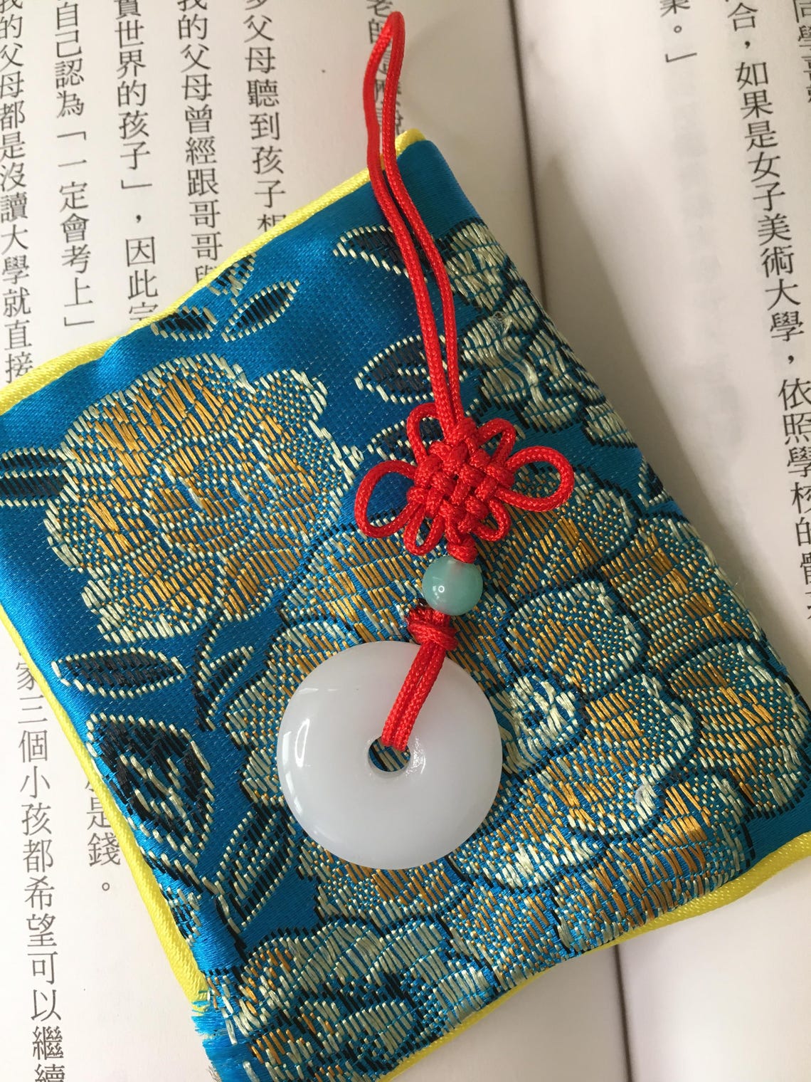 Handmade Chinese Jade Charm/ Red String White Jade Charm/ Lucky Jade ...