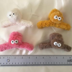 Super Cute Soft Fuzzy Claw Clip 4 Colors/ Hair Claw Clips/ Fluffy Hair ...