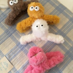 Super Cute Soft Fuzzy Claw Clip 4 Colors/ Hair Claw Clips/ Fluffy Hair ...