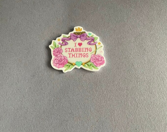 I Heart Stabbing Things Cross Stitch Craft Needle Minder - Etsy