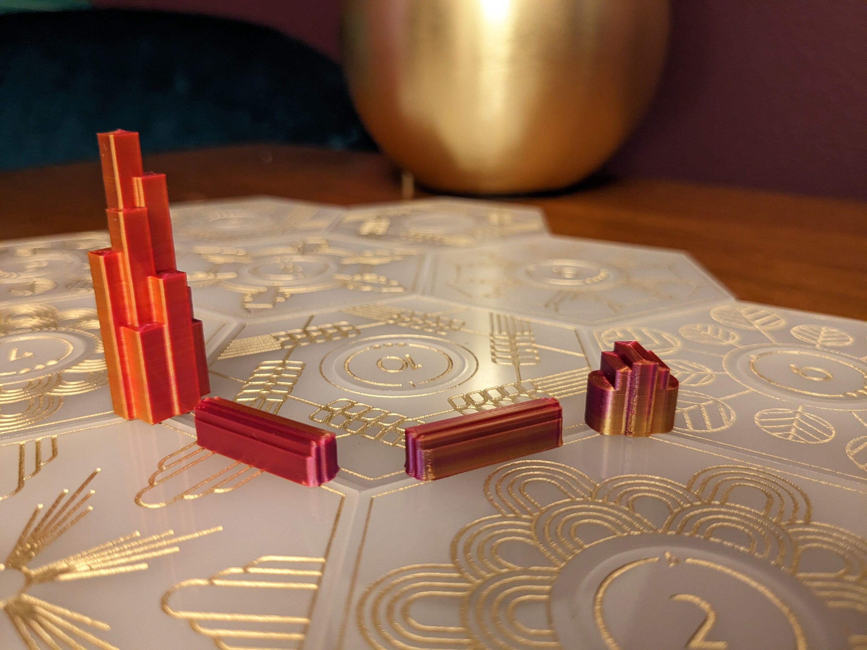 Art Deco Style Custom Catan Pieces-metallic Collection - Etsy