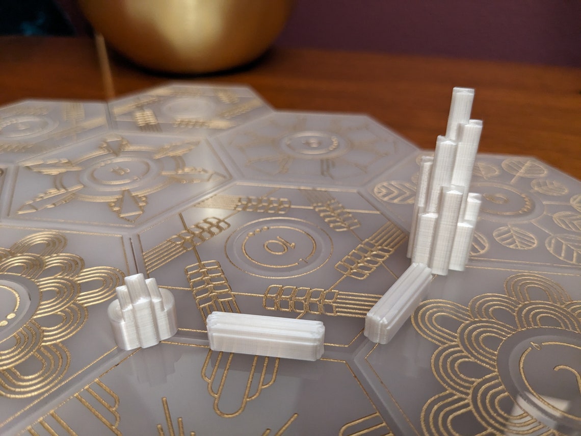 Art Deco Style Custom Catan Pieces - Etsy