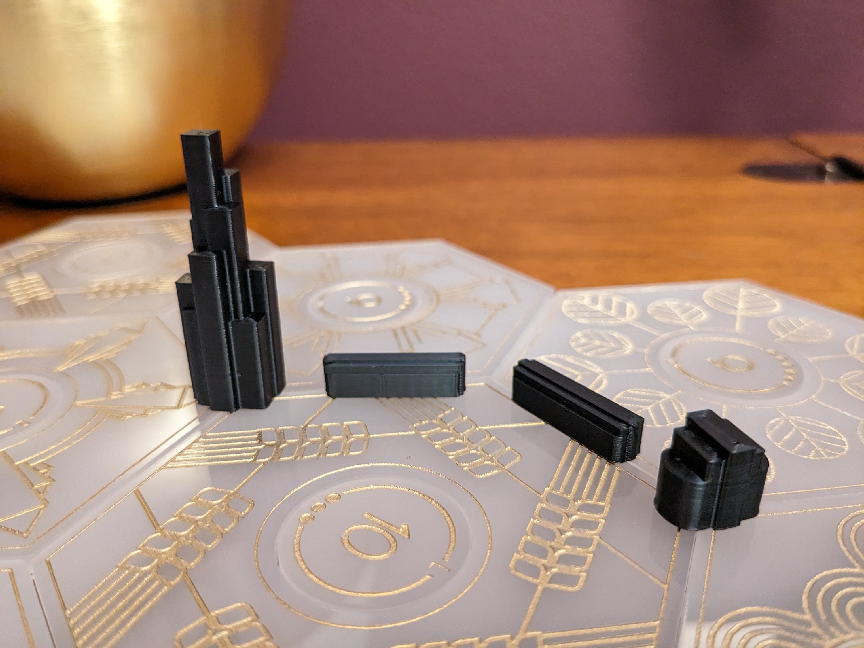 Art Deco Style Custom Catan Pieces-metallic Collection - Etsy