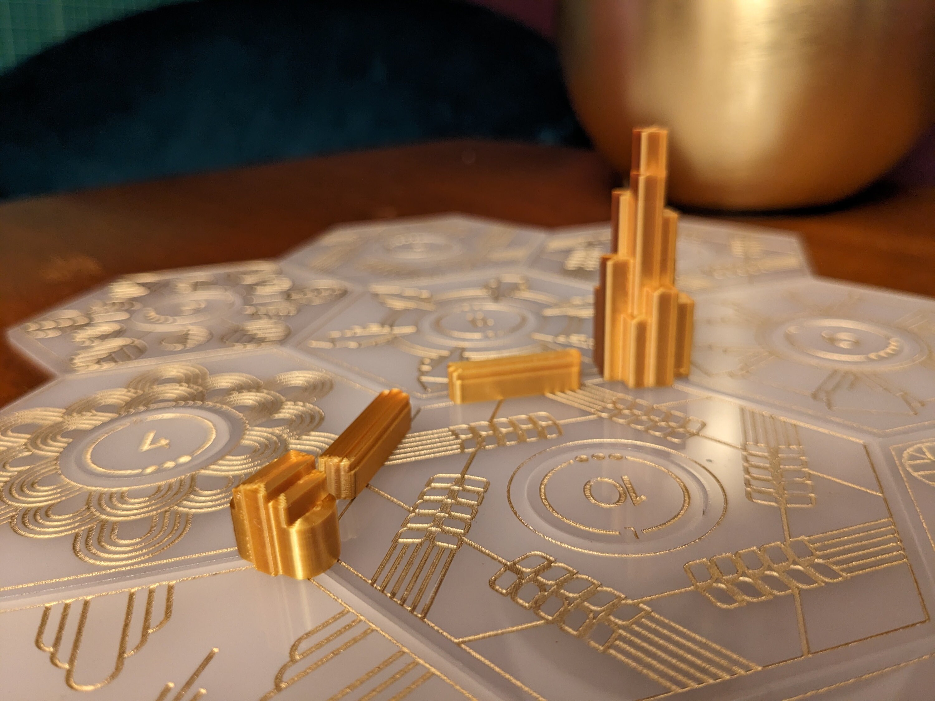 Art Deco Style Custom Catan Pieces-metallic Collection - Etsy