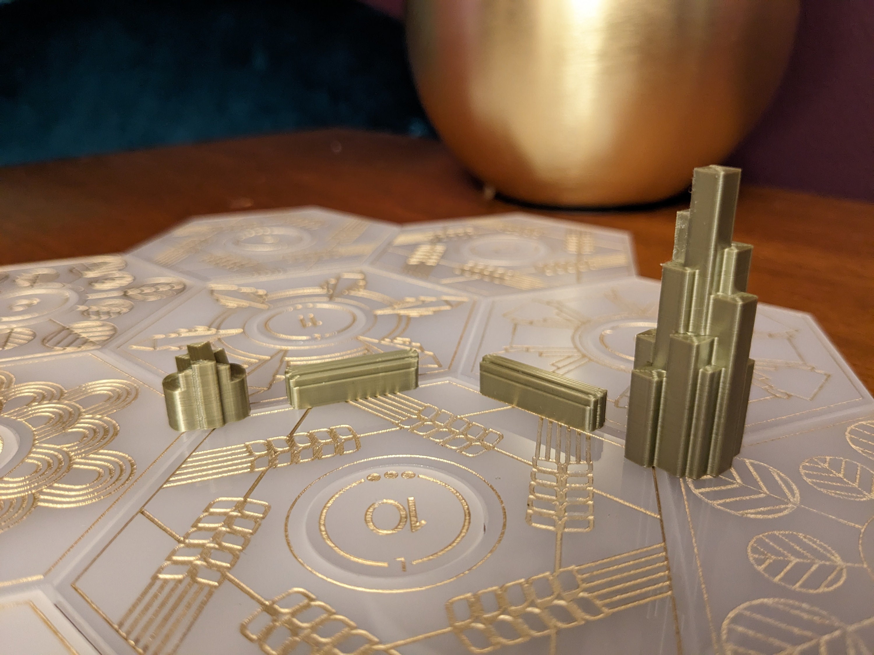 Art Deco Style Custom Catan Pieces-metallic Collection - Etsy