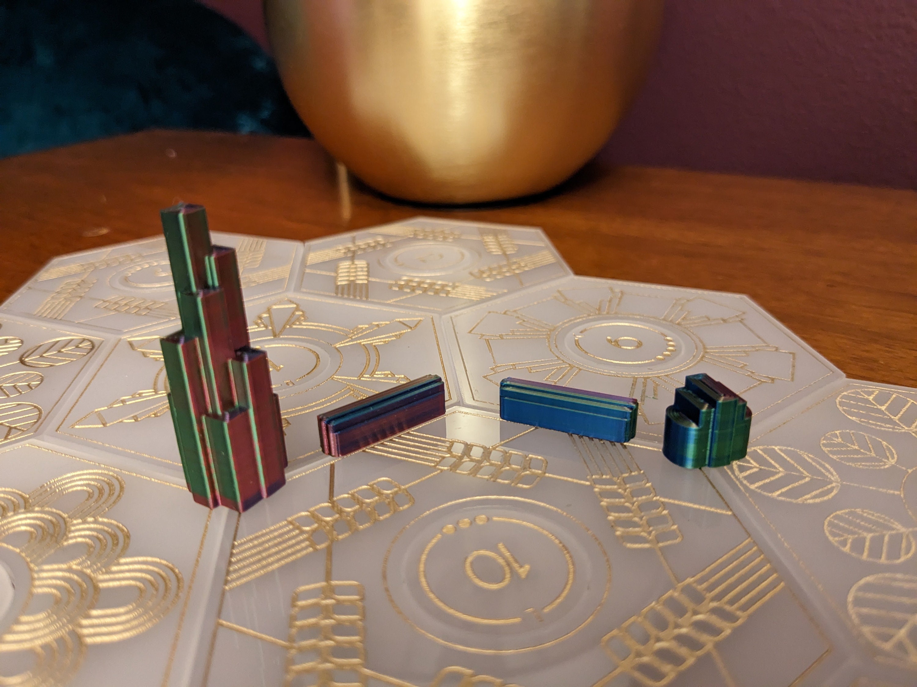 Art Deco Style Custom Catan Pieces-metallic Collection - Etsy