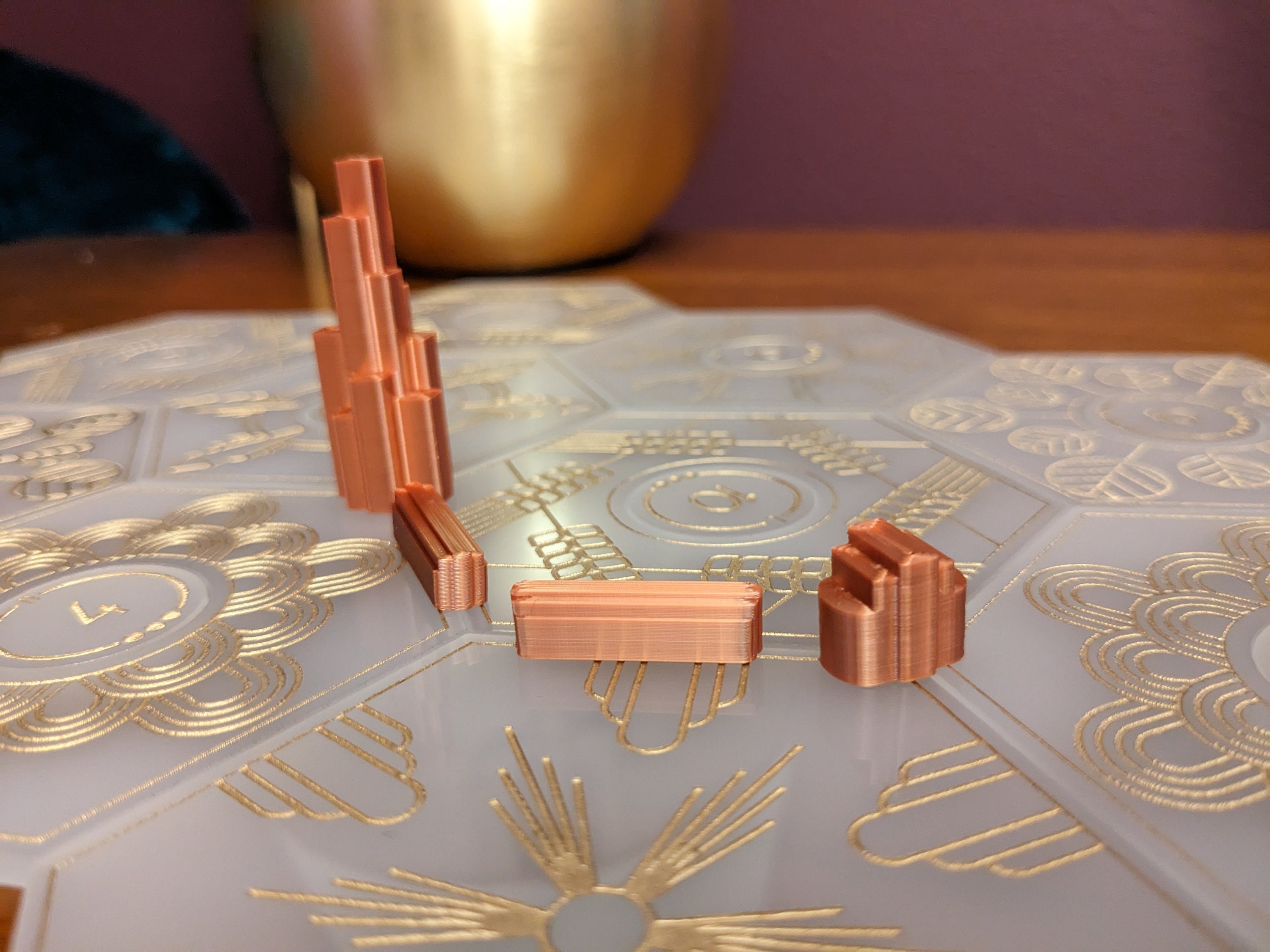 Art Deco Style Custom Catan Pieces-metallic Collection - Etsy