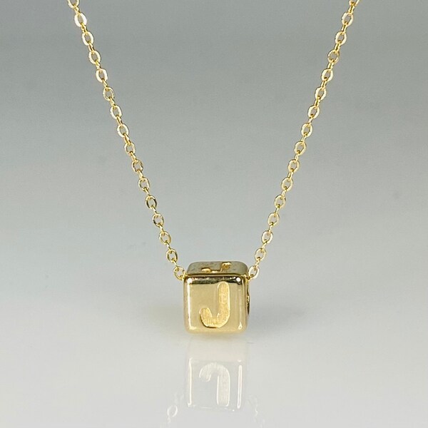 Gold Cube Necklace - Etsy