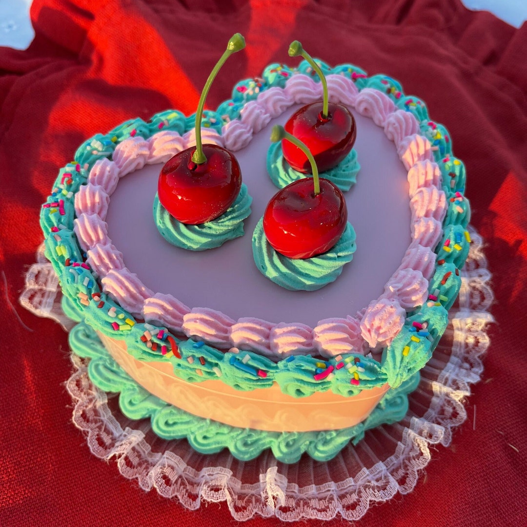 Sprinkle Cherry Fake Cake Box | Birthday Cake | Y2K Aesthetic Decor ...