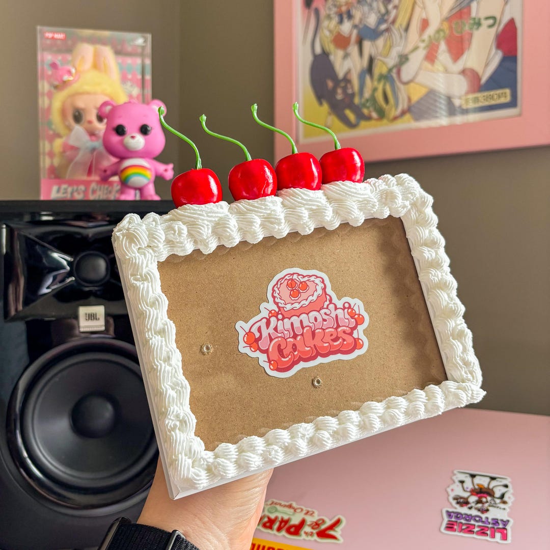 Vintage Cherry Fake Cake Photo Frame - Decoden Faux Pastry Decor ...