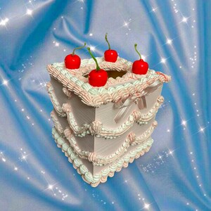 Coquette Fake Cake Tissue Box Holder / Pink Bow Room Decor / Valentines ...