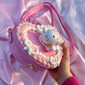 Kitty Fake Cake Heart Purse / Pink Heart Shaped Bag / Coquette ...