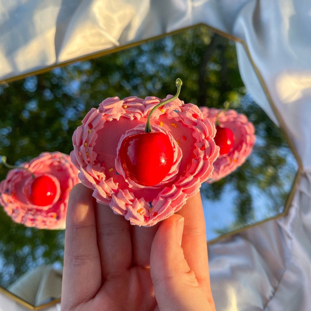 Heart Fake Cake Compact Mirror Pink Sprinkle Y2K Kawaii Maximalist Gift ...