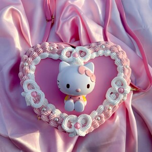 Kitty Fake Cake Heart Purse / Pink Heart Shaped Bag / Coquette ...