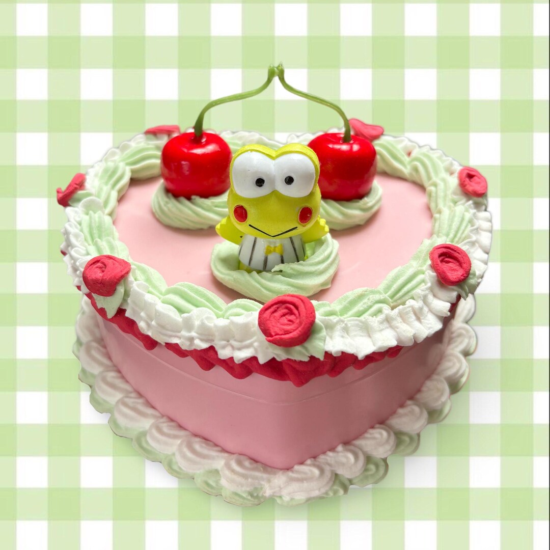 Kawaii Kiroppi Frog Decoden Fake Cake Jewelry Box - Viral Fake Cake ...