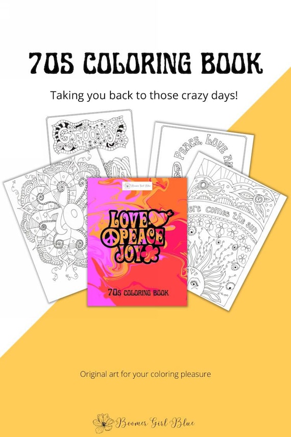 70s Coloring Book Baby Boomer Coloring 70s Graphics 70s - Etsy